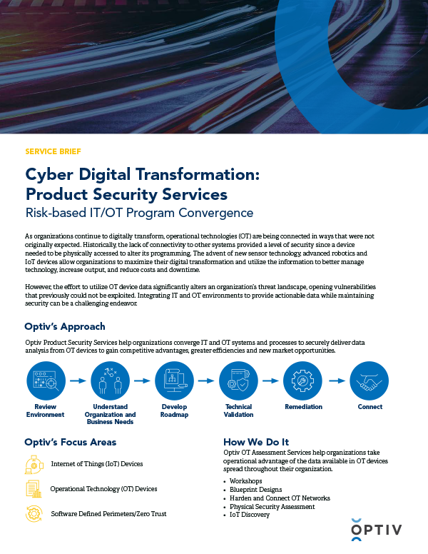 Product Security Services Brief | CDX | Optiv